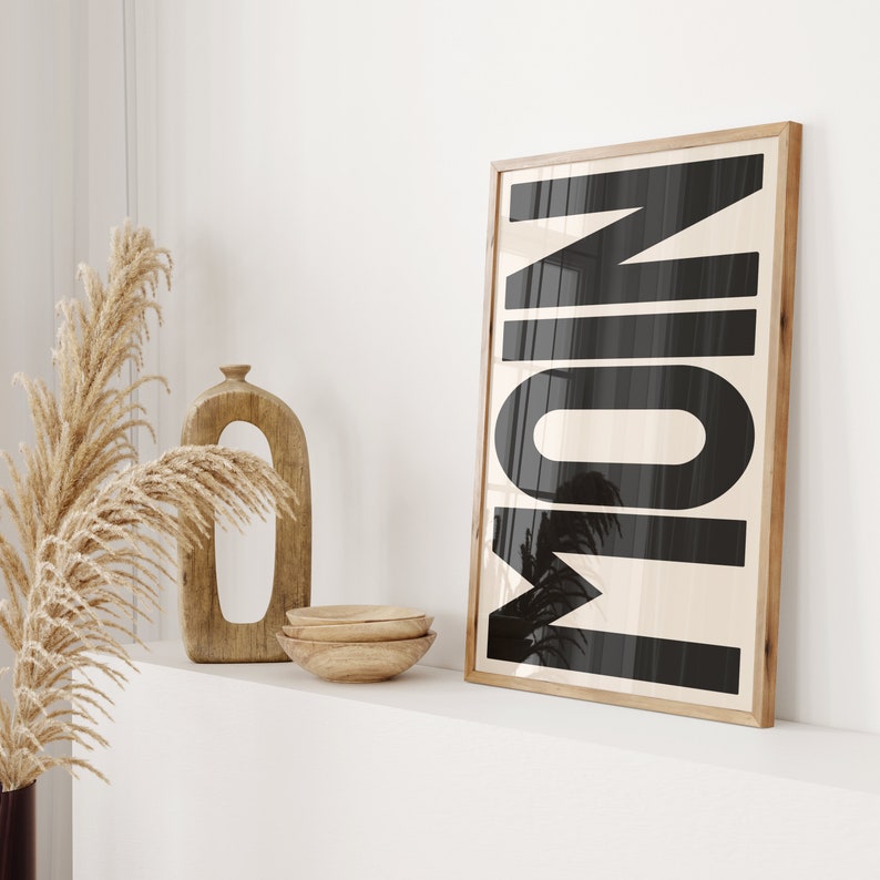 Moin Poster Minimalistic Minimal Entryway Decor Typography Print Hello ...