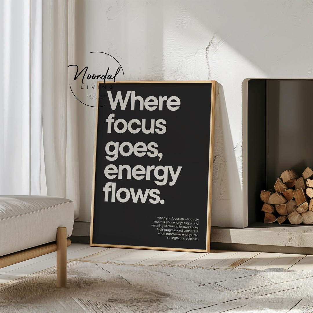 DIGITAL DOWNLOAD Motivational Poster Focus Quote Gym Wall Art Office ...