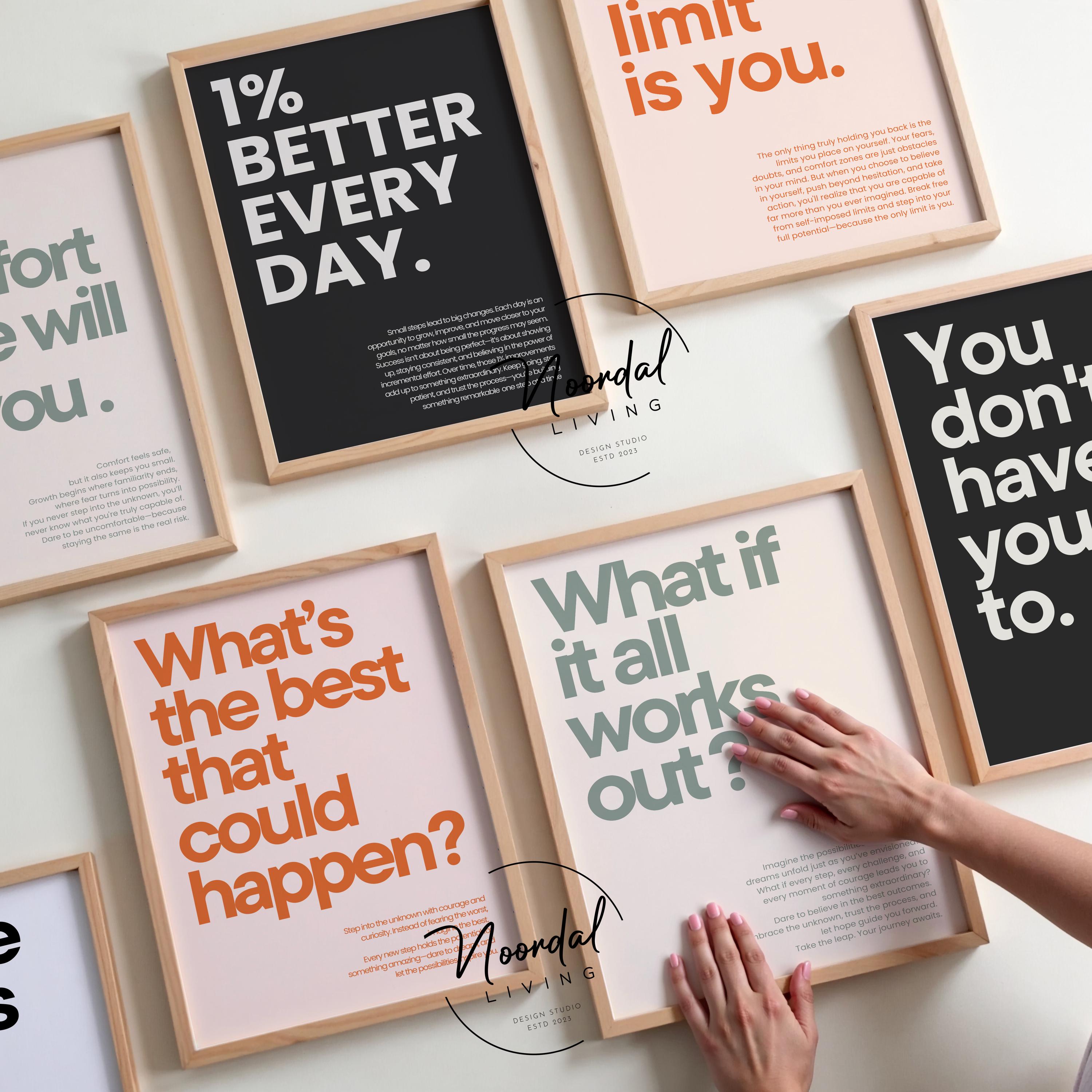 DIGITAL DOWNLOAD Motivational Poster 1% Better Every Day Print ...