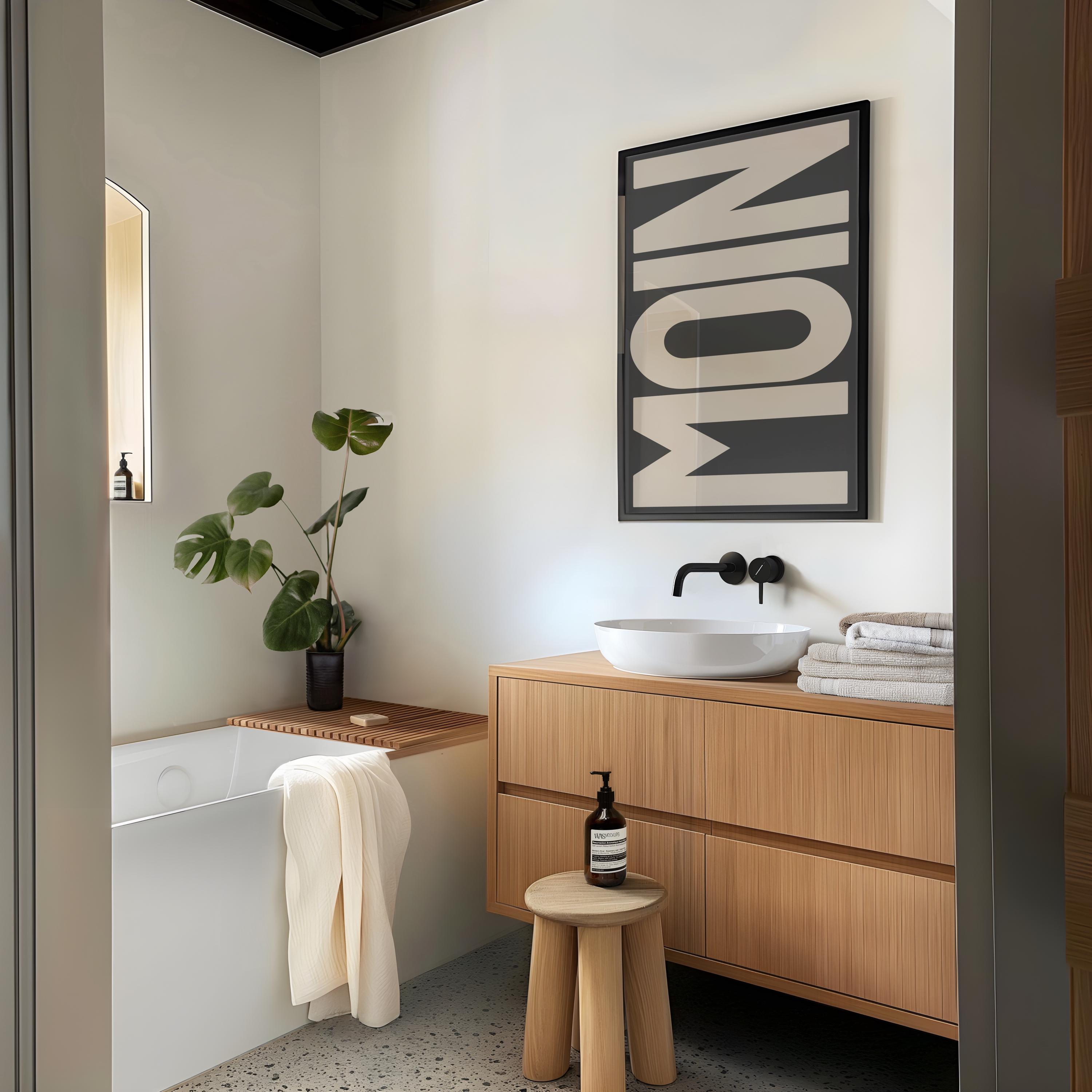 Moin Poster Minimalistic Minimal Entryway Decor Typography Print Hello ...