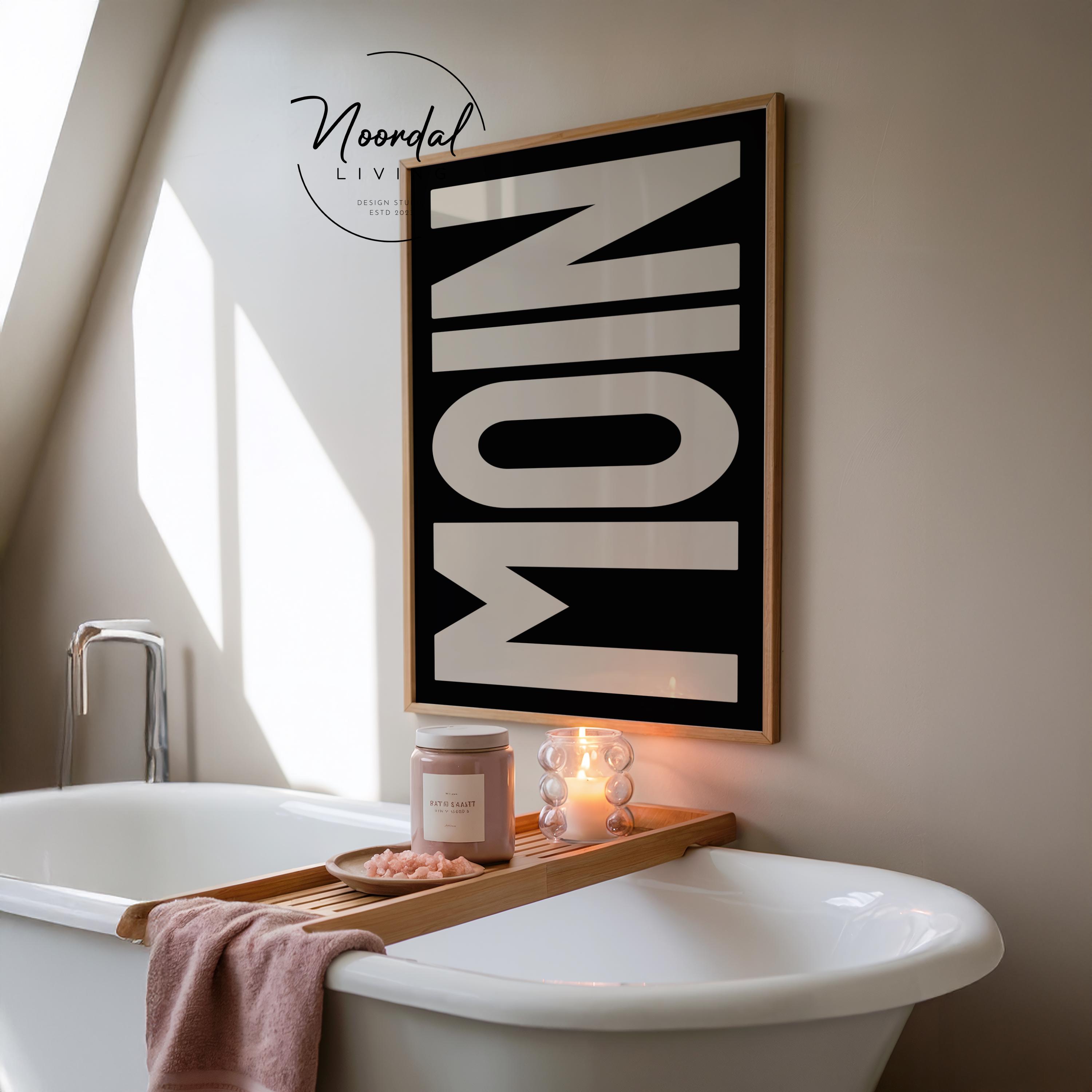 Moin Poster Minimalistic Minimal Entryway Decor Typography Print Hello ...