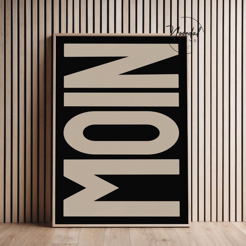 Moin Poster Minimalistic Minimal Entryway Decor Typography Print Hello ...