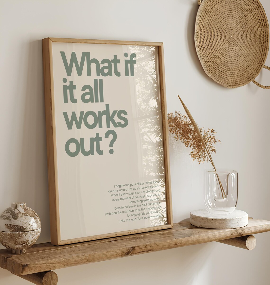 DIGITAL DOWNLOAD What If It All Works Out Print Sage Green Beige ...