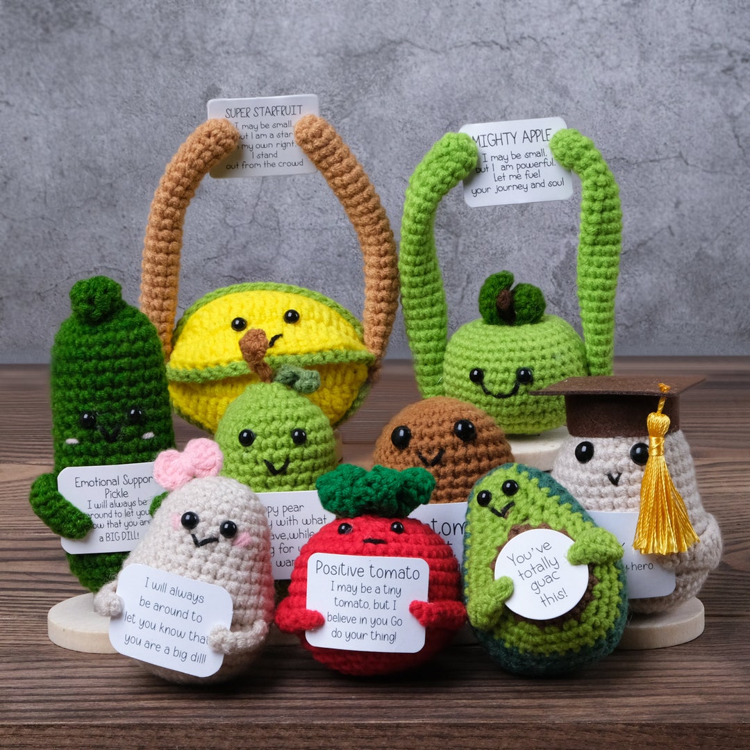 Positive Vegetable and Fruit Crochet Collection Emotional - Etsy