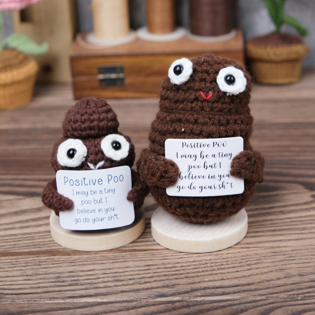 Positive Poo Crochet Funny Crochet Poo Poo With Positive - Etsy
