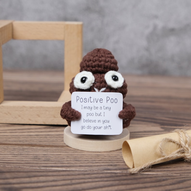 Positive Poo Crochet Funny Crochet Poo Poo With Positive - Etsy