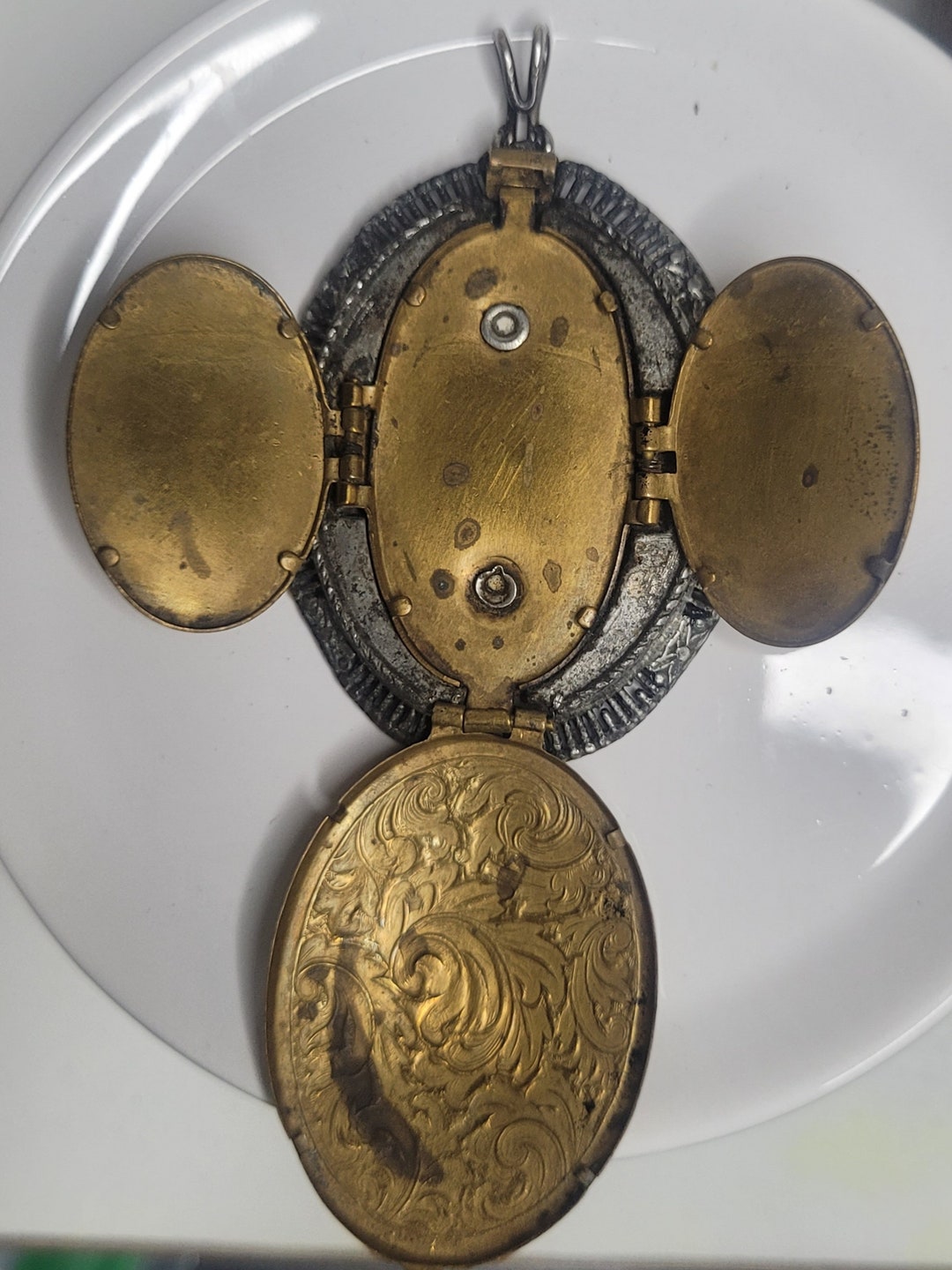 Unique Trifold Locket, Edwardian Style Jewelry, Antique Gift - Etsy