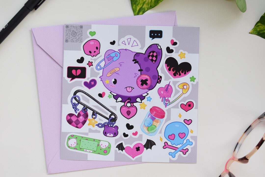 Emo Plushie Sticker Set - Etsy