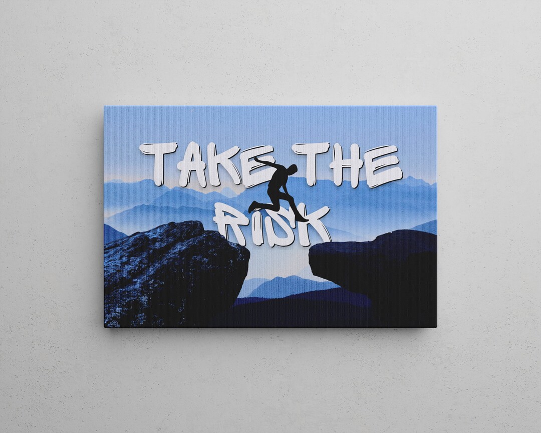 Motivational Mural | "take THE Risk" Wall Art on Canvas | Image for Gym ...