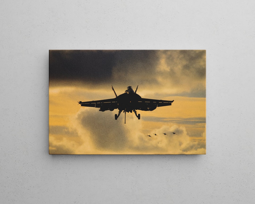 FA-18 Hornet Fighter Jets | Mural Military Plane | Jet Print on Canvas ...