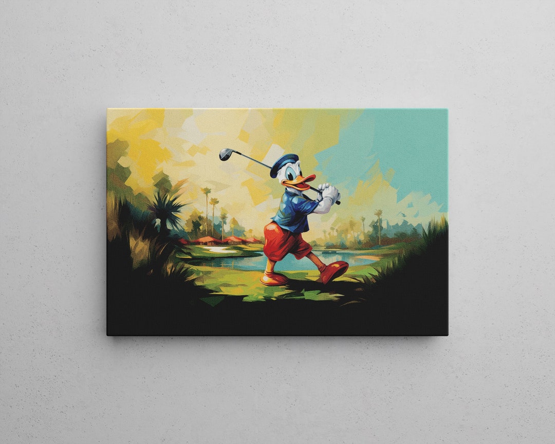 Mickey Mouse Drawing | Golf Sport Wall Picture on Canvas | Colorful ...