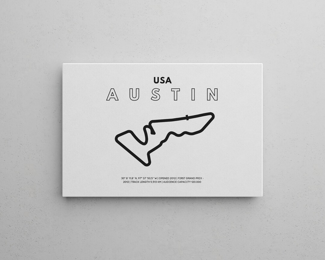 Formula 1 Mural Austin F1 Race Track Drawing Formula 1 Circuit USA ...