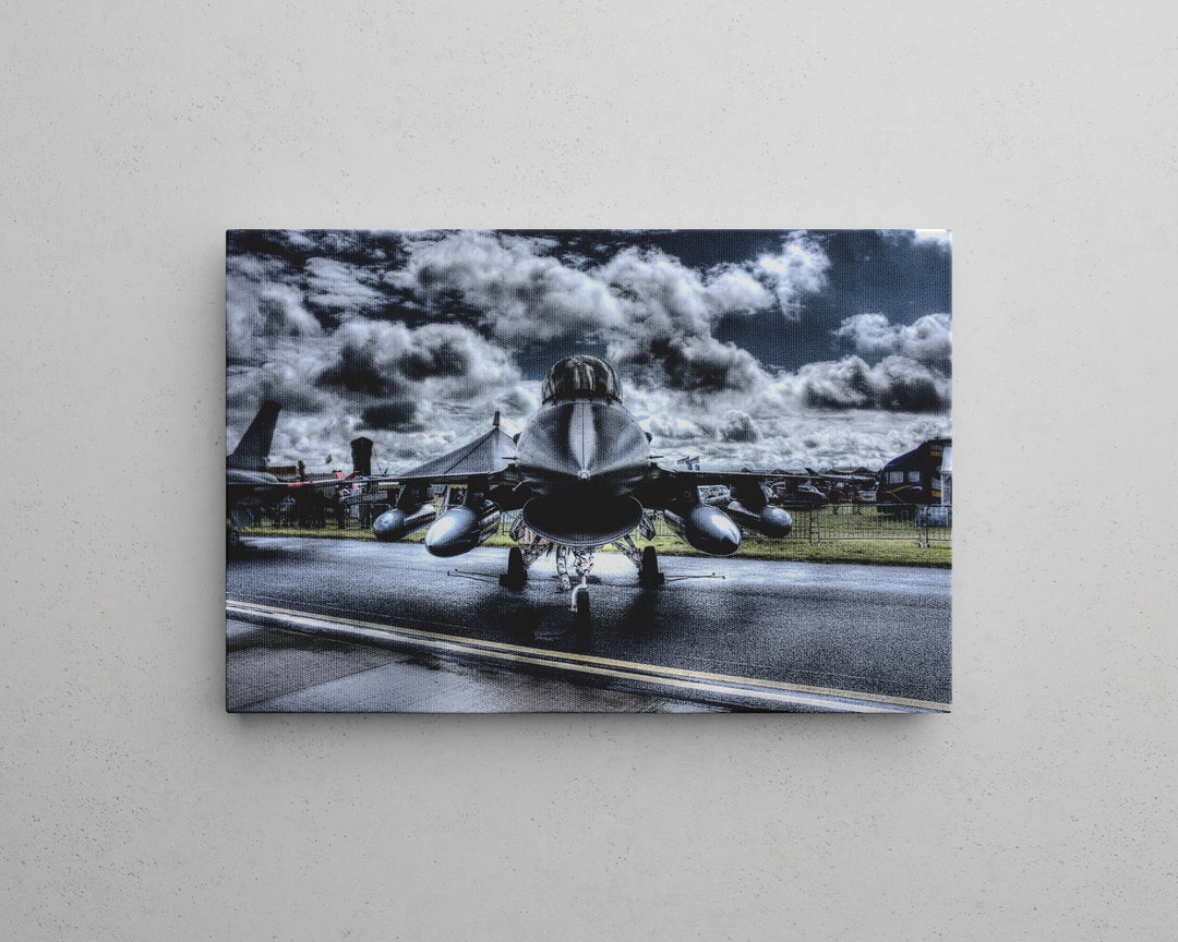 F16 Fighter Jet Mural Military Aircraft Airplane Print on Canvas ...