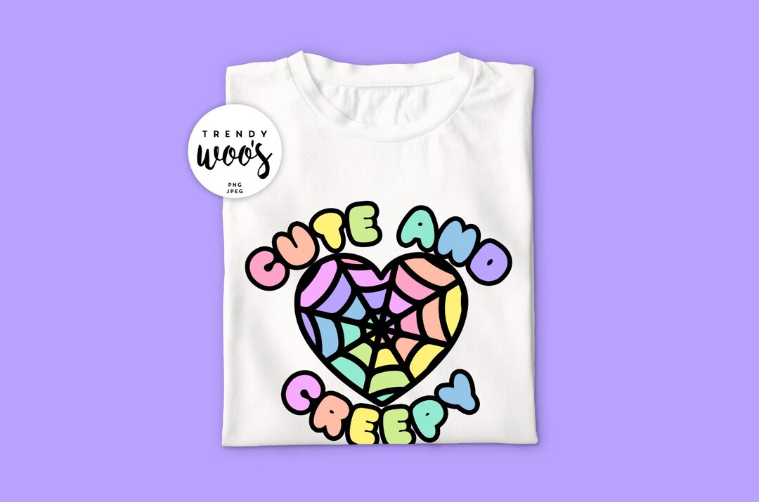 Cute and Creepy Halloween Pastel Spider Heart Kawaii Retro Trendy ...