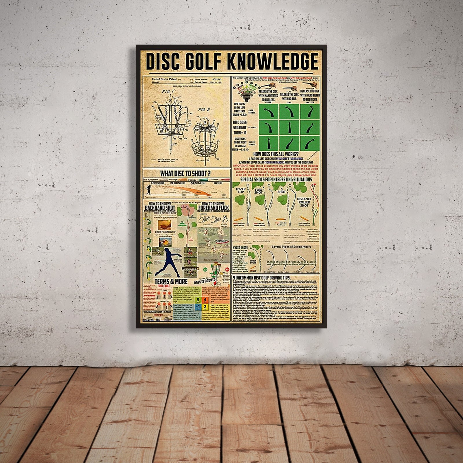 Disc Golf Knowledge Vertical Poster Disc Golf Wall Decoration - Etsy