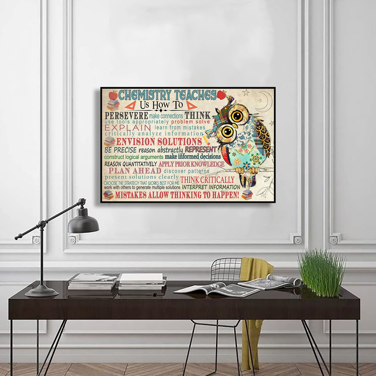 Cute Owl Chemistry Teaches Poster Us How to Persevere Make Connections ...