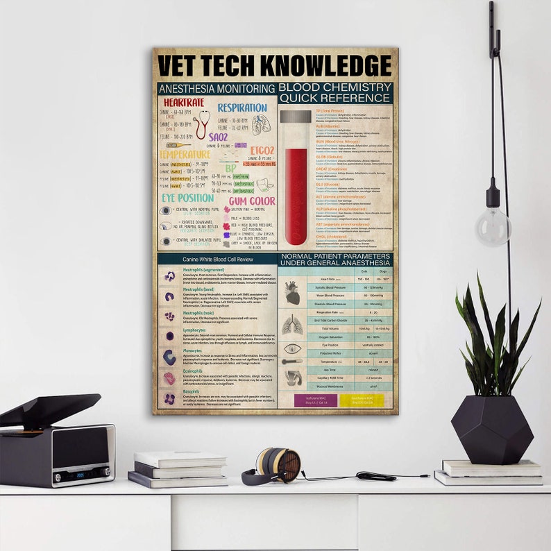 Vettech Knowledge Poster, Knowledge Poster, Vintage Poster Wall Art, Home Decor, Vettech Lover ...