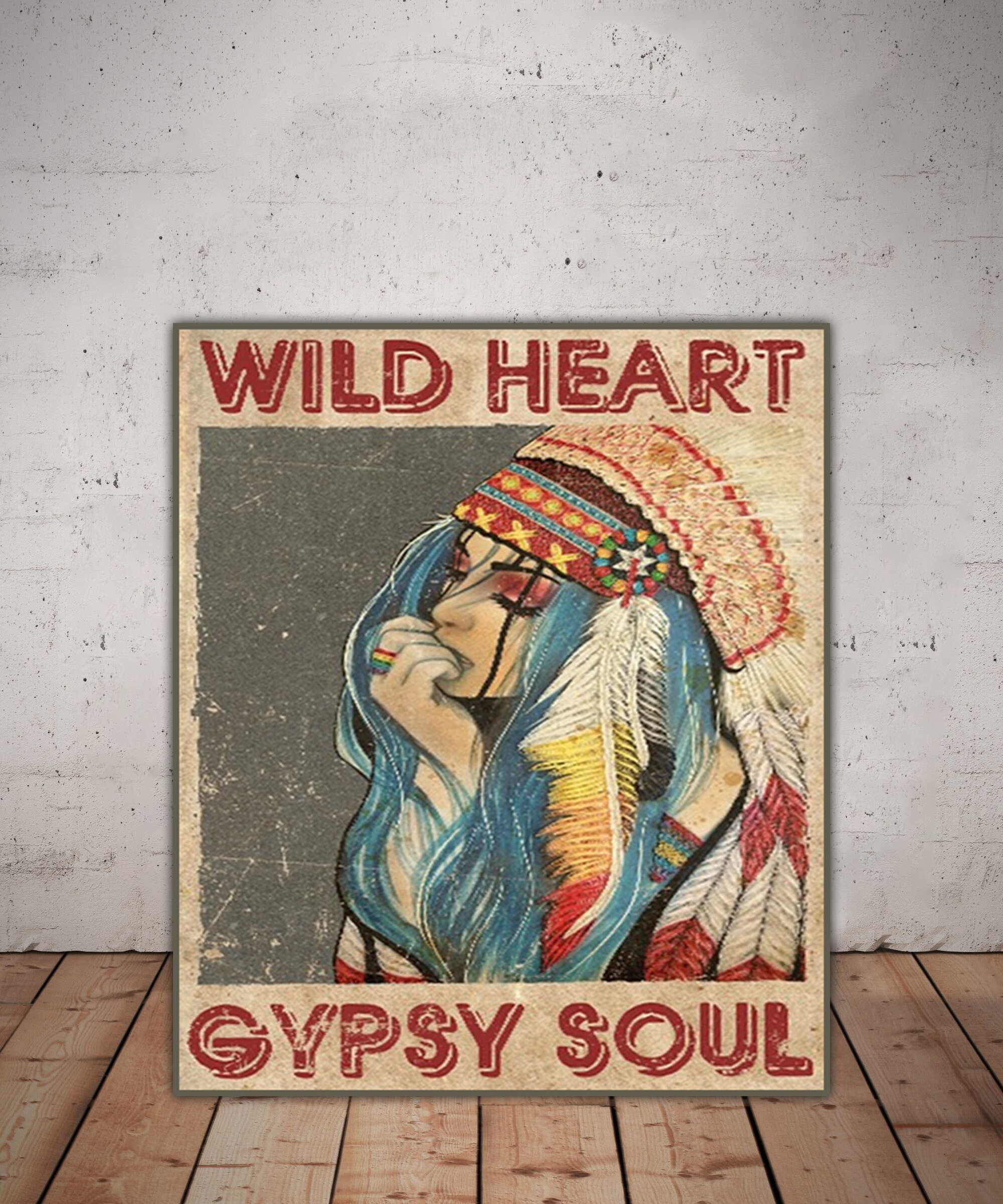 Wall Decor Poster Wild Heart Gypsy Soul Vintage Wall Decor, Girls ...