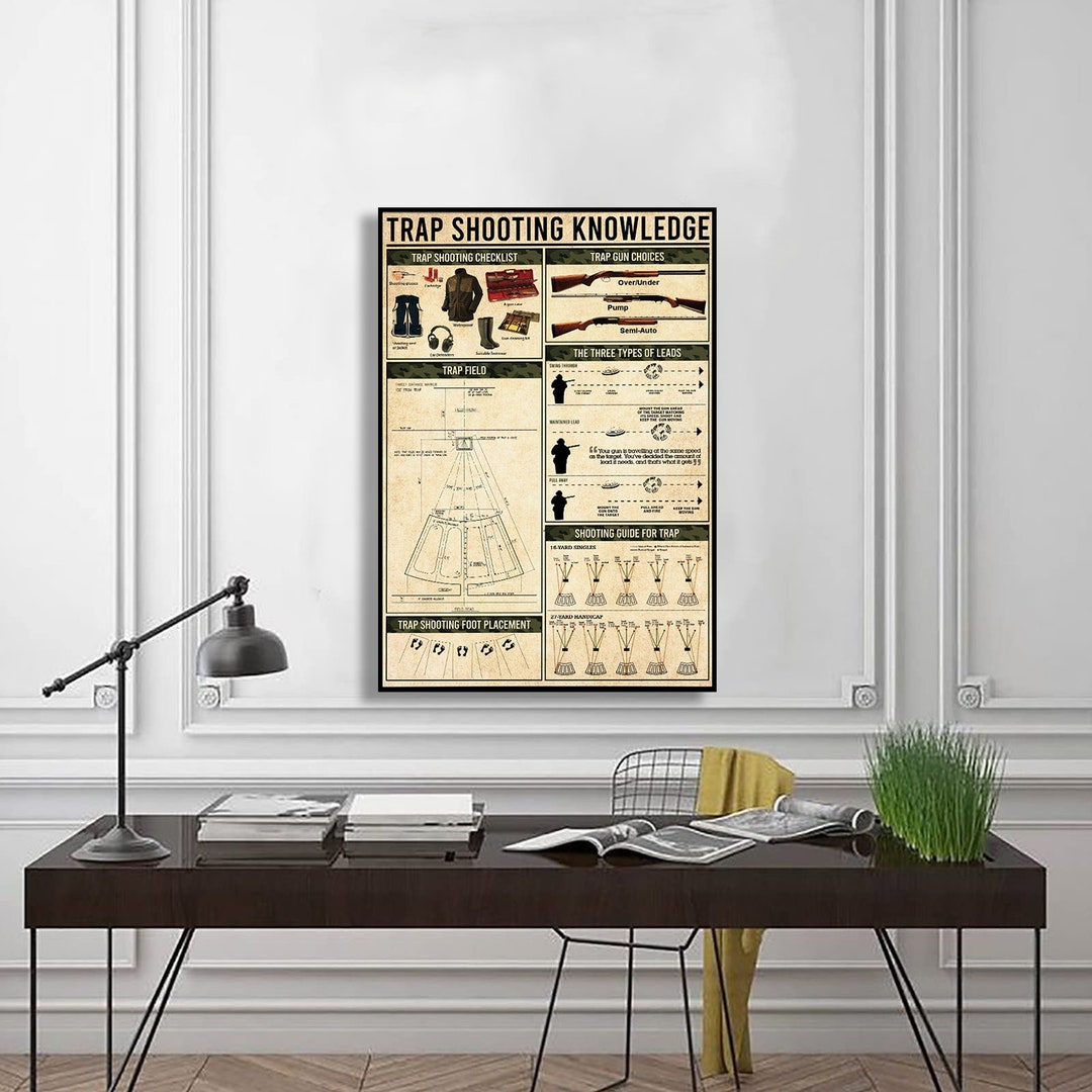 Trap Shooting Knowledge Poster Home Decor, Trap Shooting Poster, Wall ...