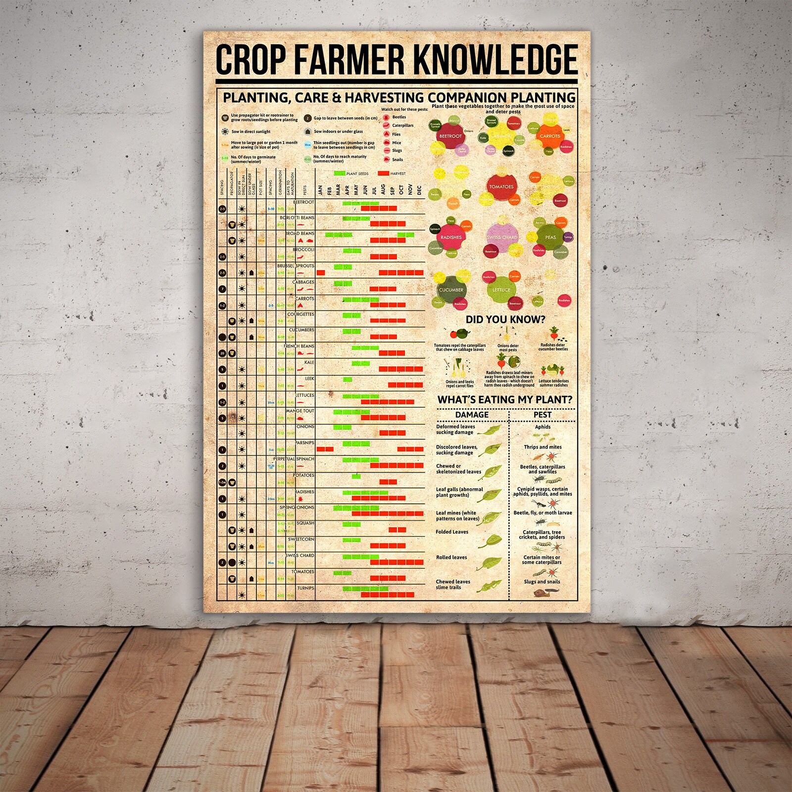 Crop Farmer Knowledge Poster, Knowledge Lovers Gifts, Education Wall ...