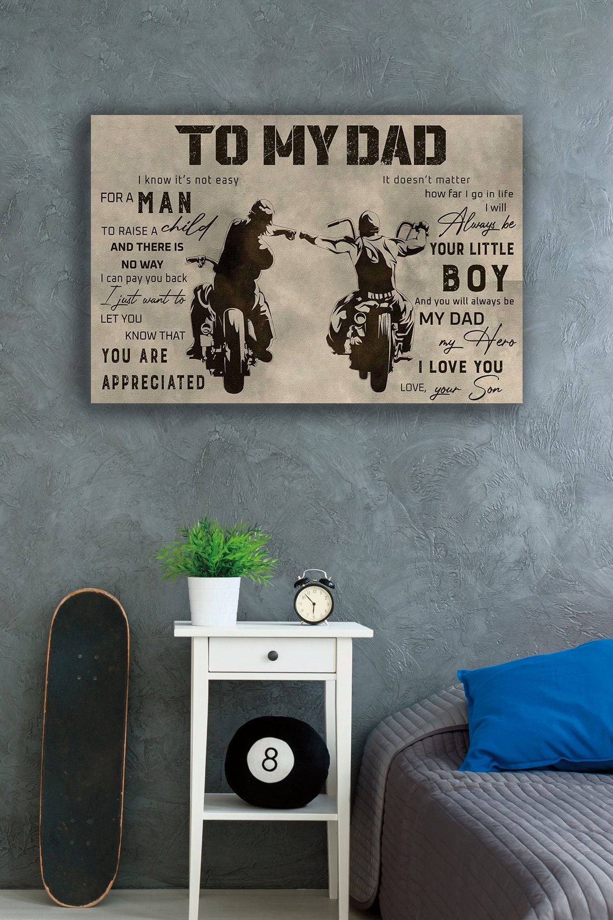 Motocross to My Dad Poster, Custom Poster Name, Gift Family Poster ...