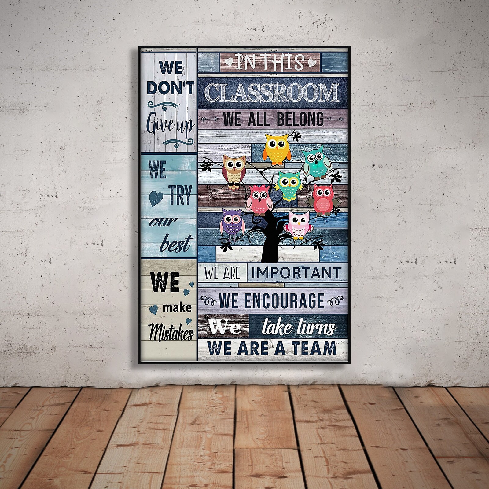 In This Classroom We All Belong We Are Important Owl Teacher Poster ...
