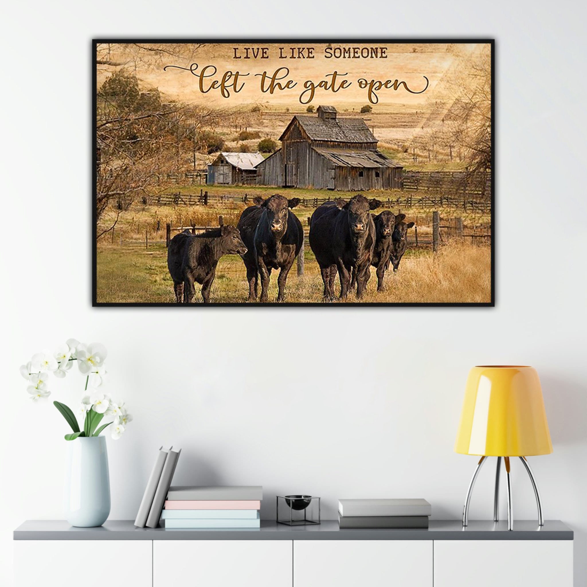 Black Angus Live Like Some One Cattle Poster, Personalized Angus Cattle ...