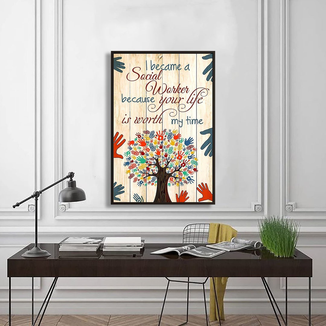 I Became a Social Worker Posters, Social Worker Poster, Wall Art Home ...