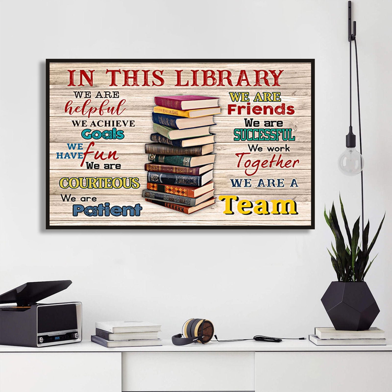 In This Library We Are Helpful, We Are Friends Poster, Library Poster ...