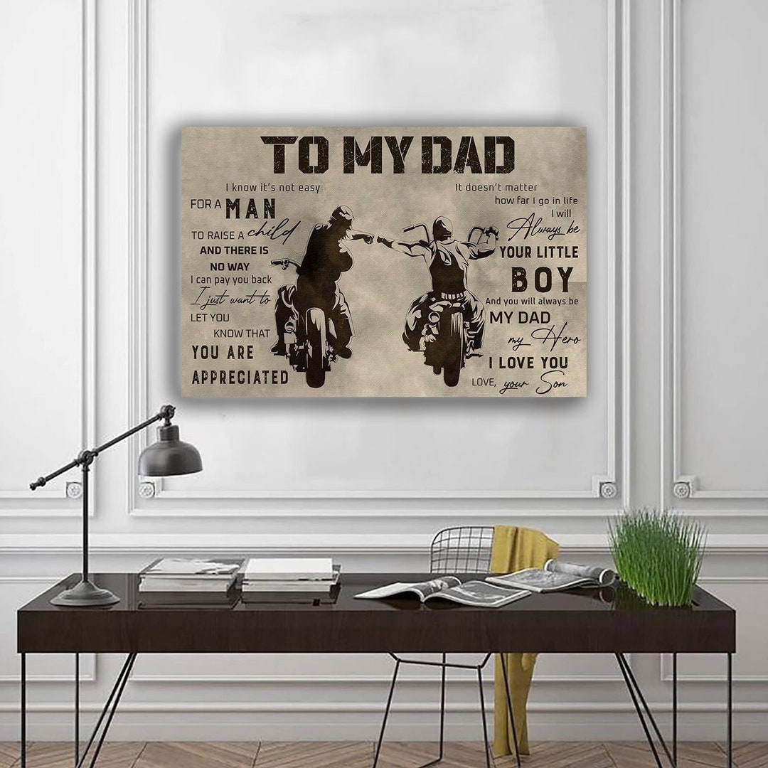 Motocross to My Dad Poster, Custom Poster Name, Gift Family Poster ...