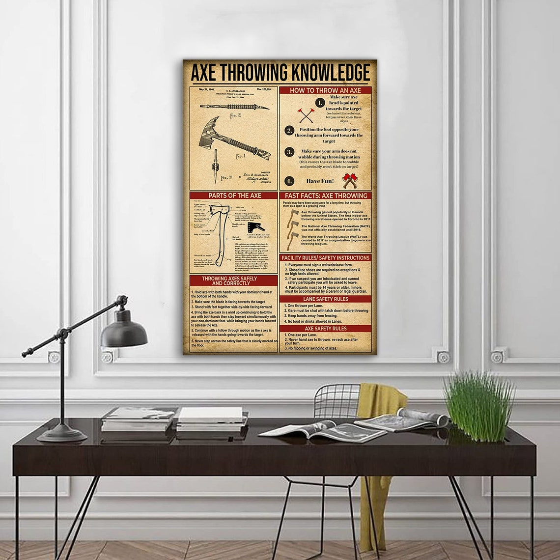 Axe Throwing Knowledge Poster Axe Throwing Poster Axe - Etsy