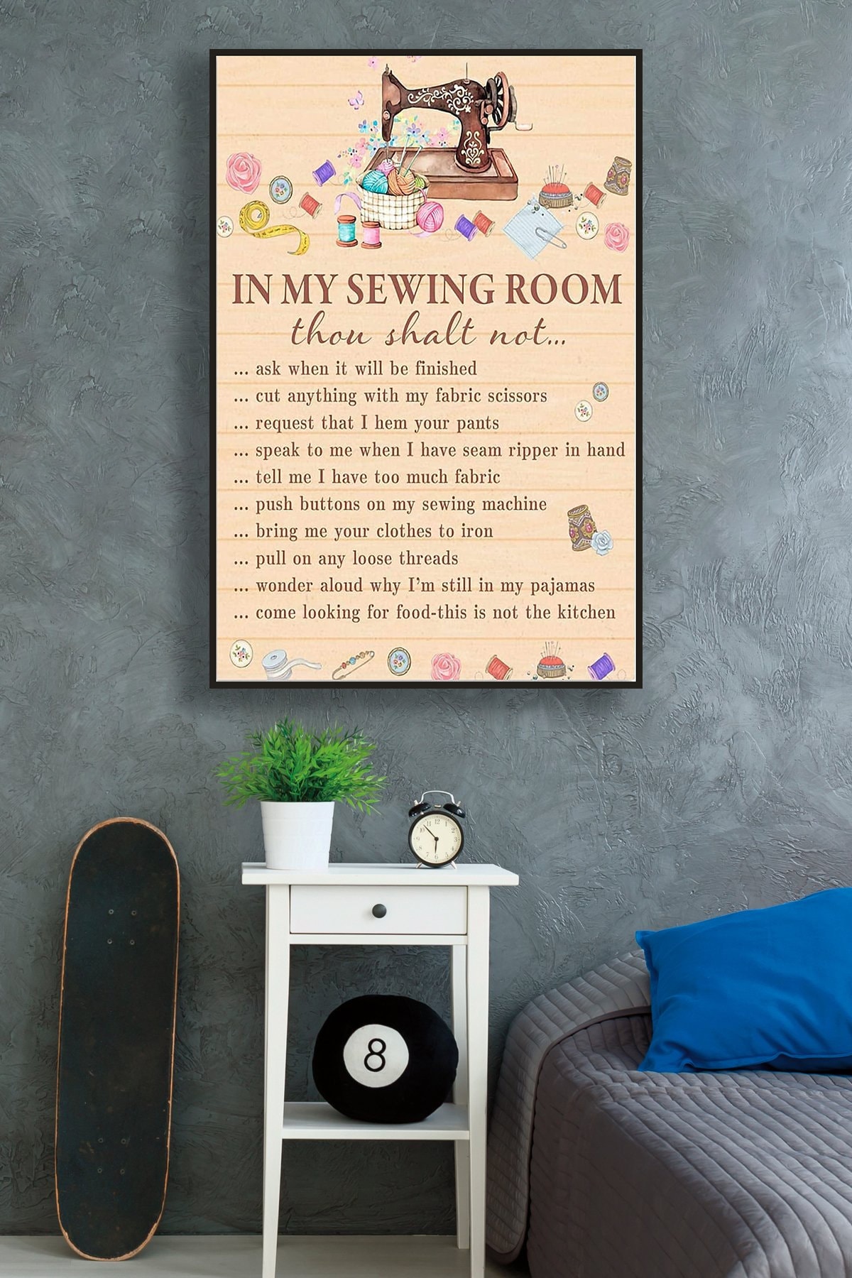 Sewing in My Sewing Room Poster Wall Art, Sewing Poster, Vintage Poster ...