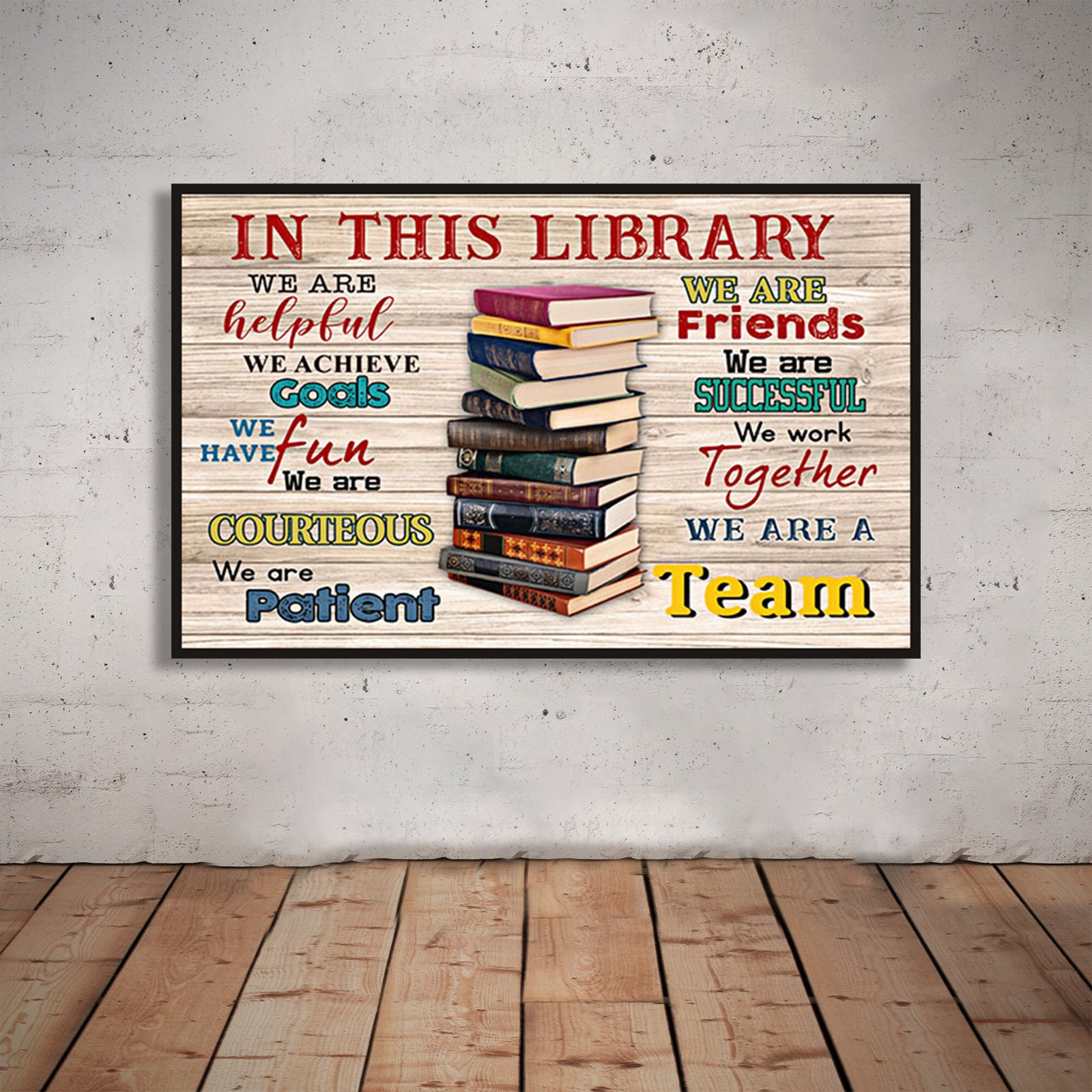 In This Library We Are Helpful, We Are Friends Poster, Library Poster ...