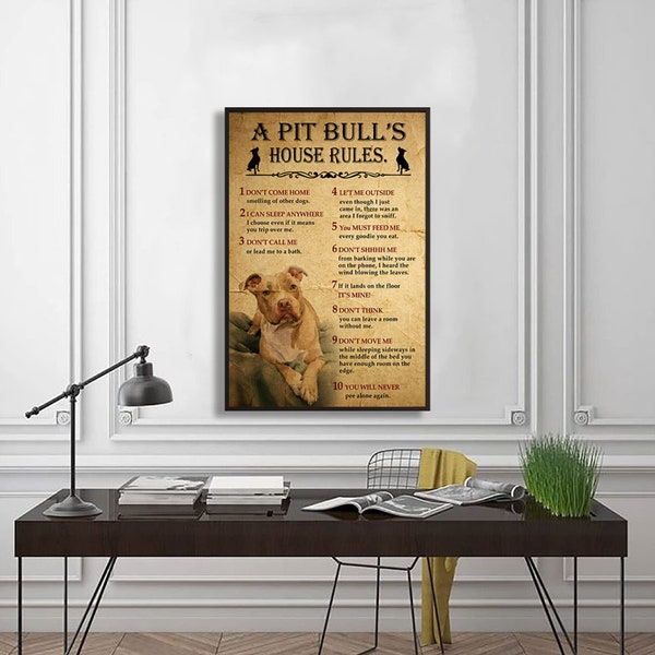 Funny Dog Rules Poster - Etsy