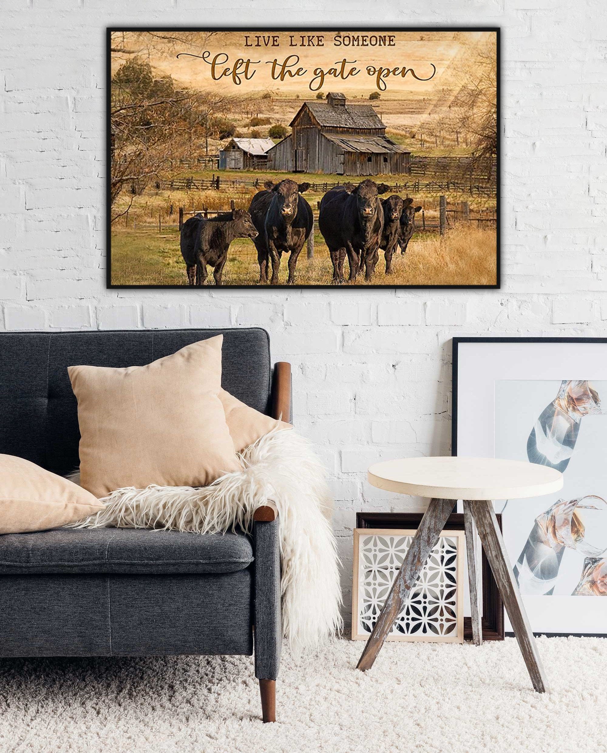 Black Angus Live Like Some One Cattle Poster, Personalized Angus Cattle ...