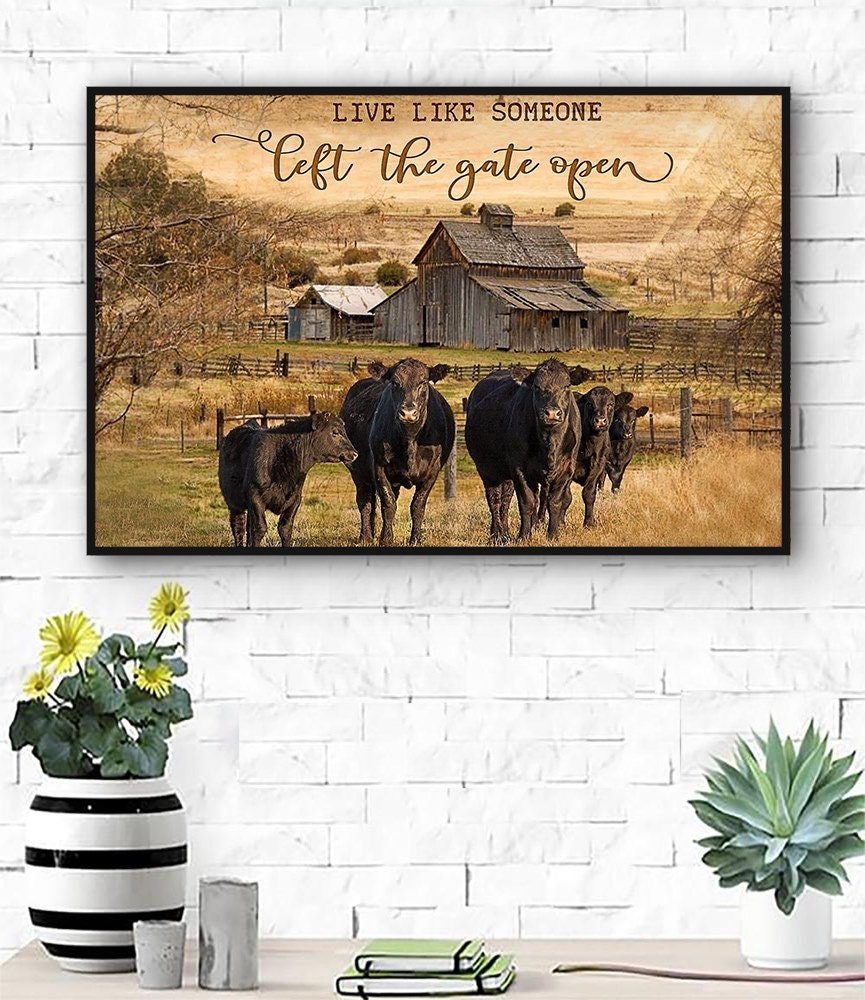 Black Angus Live Like Some One Cattle Poster, Personalized Angus Cattle ...