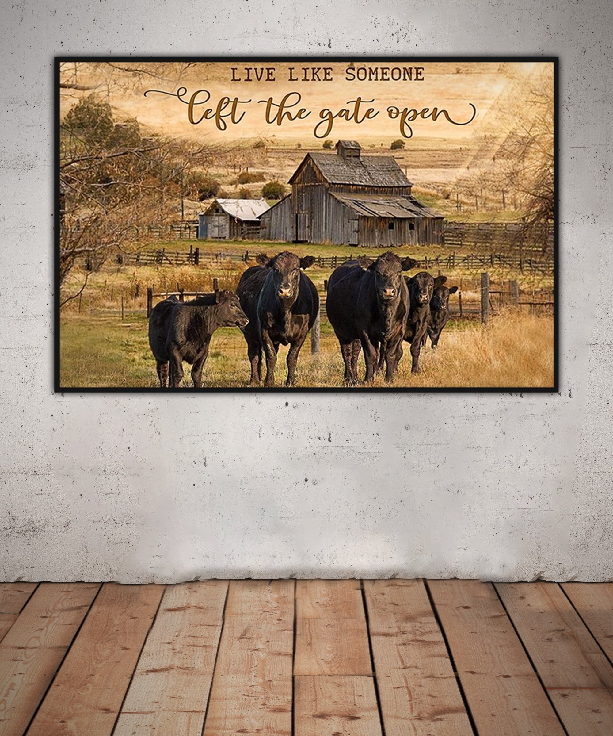 Black Angus Live Like Some One Cattle Poster, Personalized Angus Cattle ...