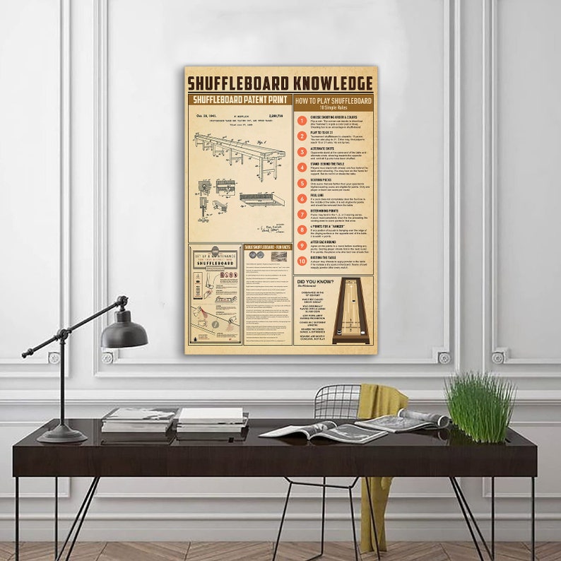 Shuffleboard Knowledge Poster, Shuffleboard Poster, Knowledge Poster ...