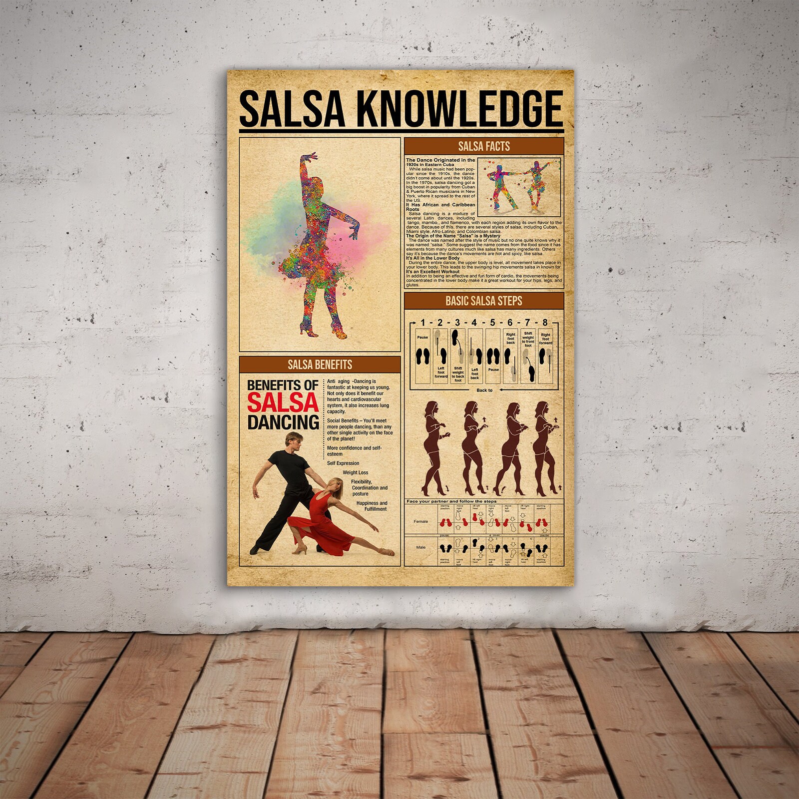Salsa Knowledge Poster Knowledge Poster Vintage Poster Wall - Etsy