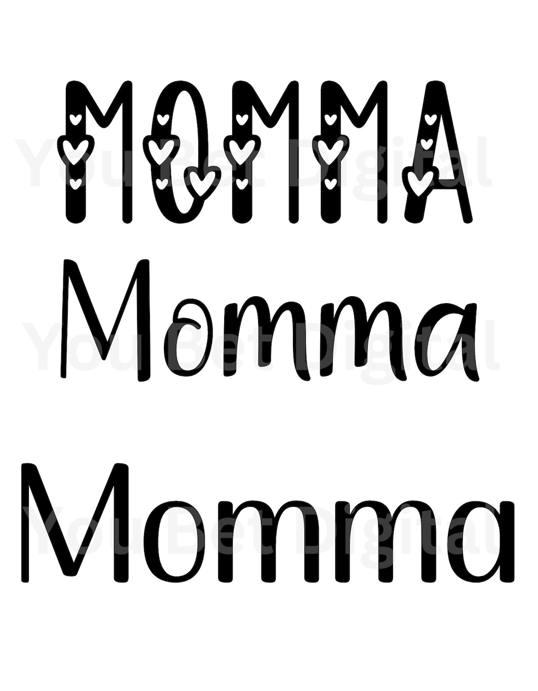 Momma Word Bundle Svg Png Digital Download File - Etsy