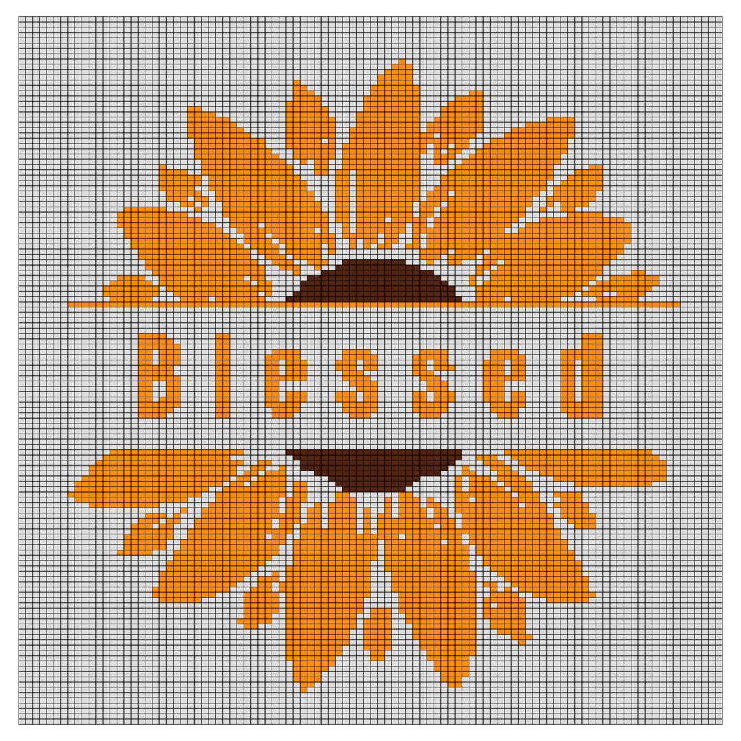 Blessed Sunflower PDF Pattern for Standard Crochet , Graph Written ...