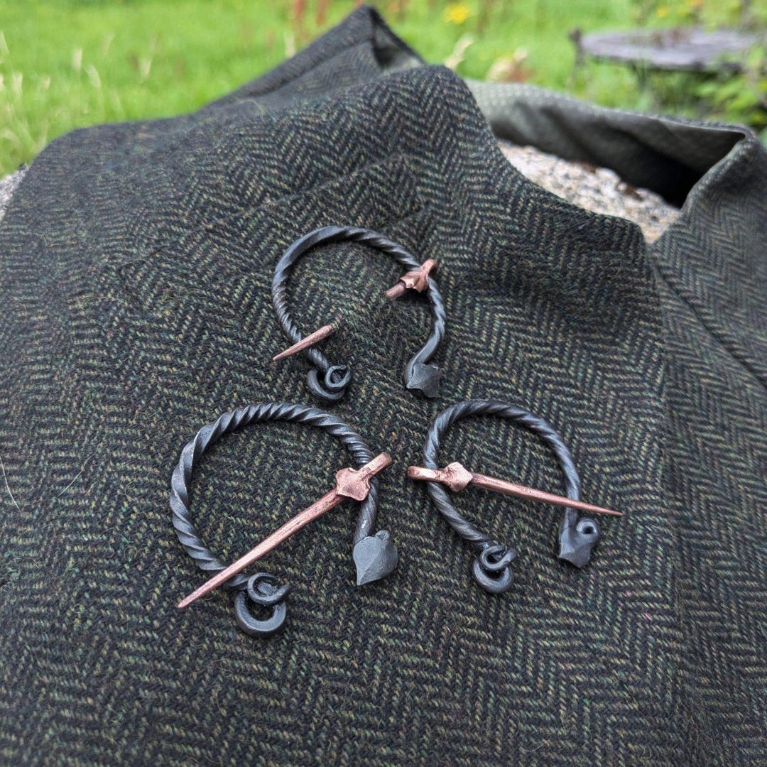 Leaf Twist Cloak Pin With Copper Lead Decal - Etsy