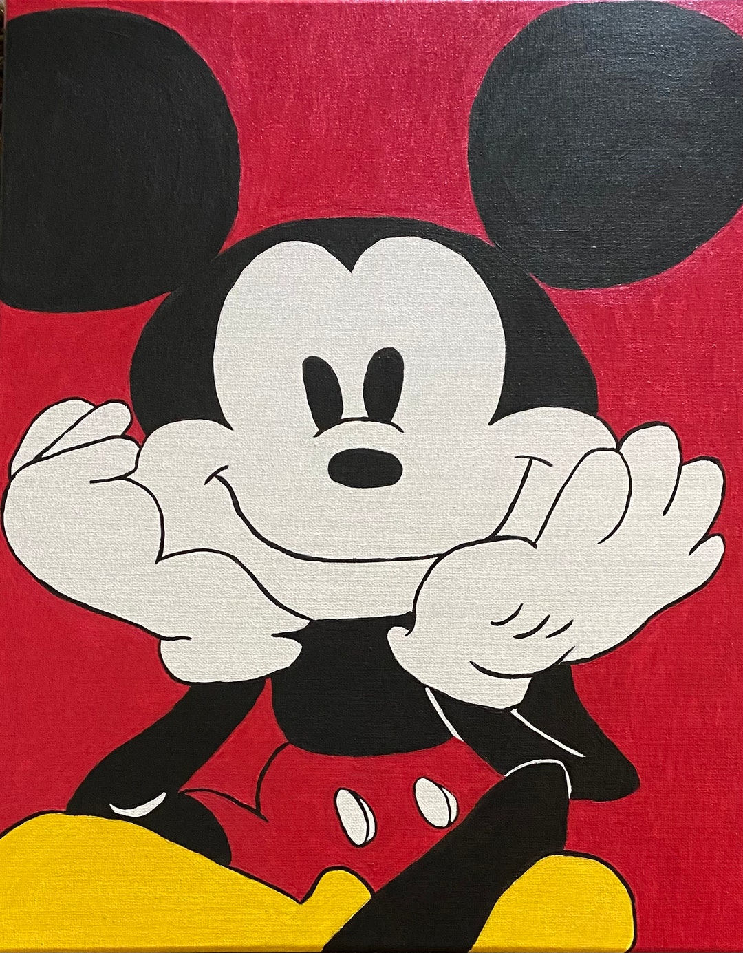Mickey Mouse Seated and Smiling - Etsy