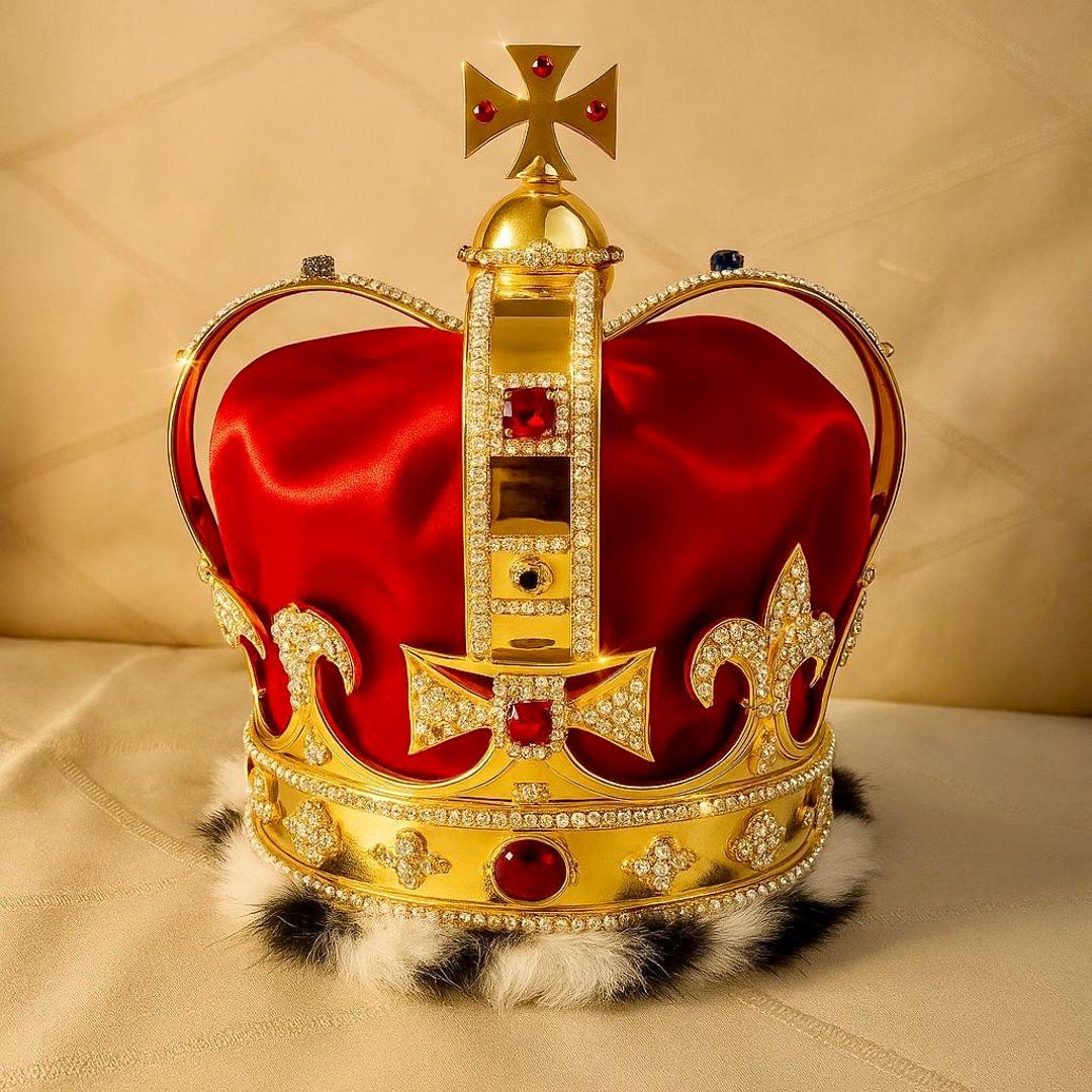 Brass Handmade Royal English Crown of Windsor. St. Eduard (year) 1661 ...