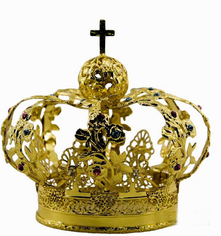 Imperial Marian Crown in Gold Galvanic Brass With Filigree Sizes of ...
