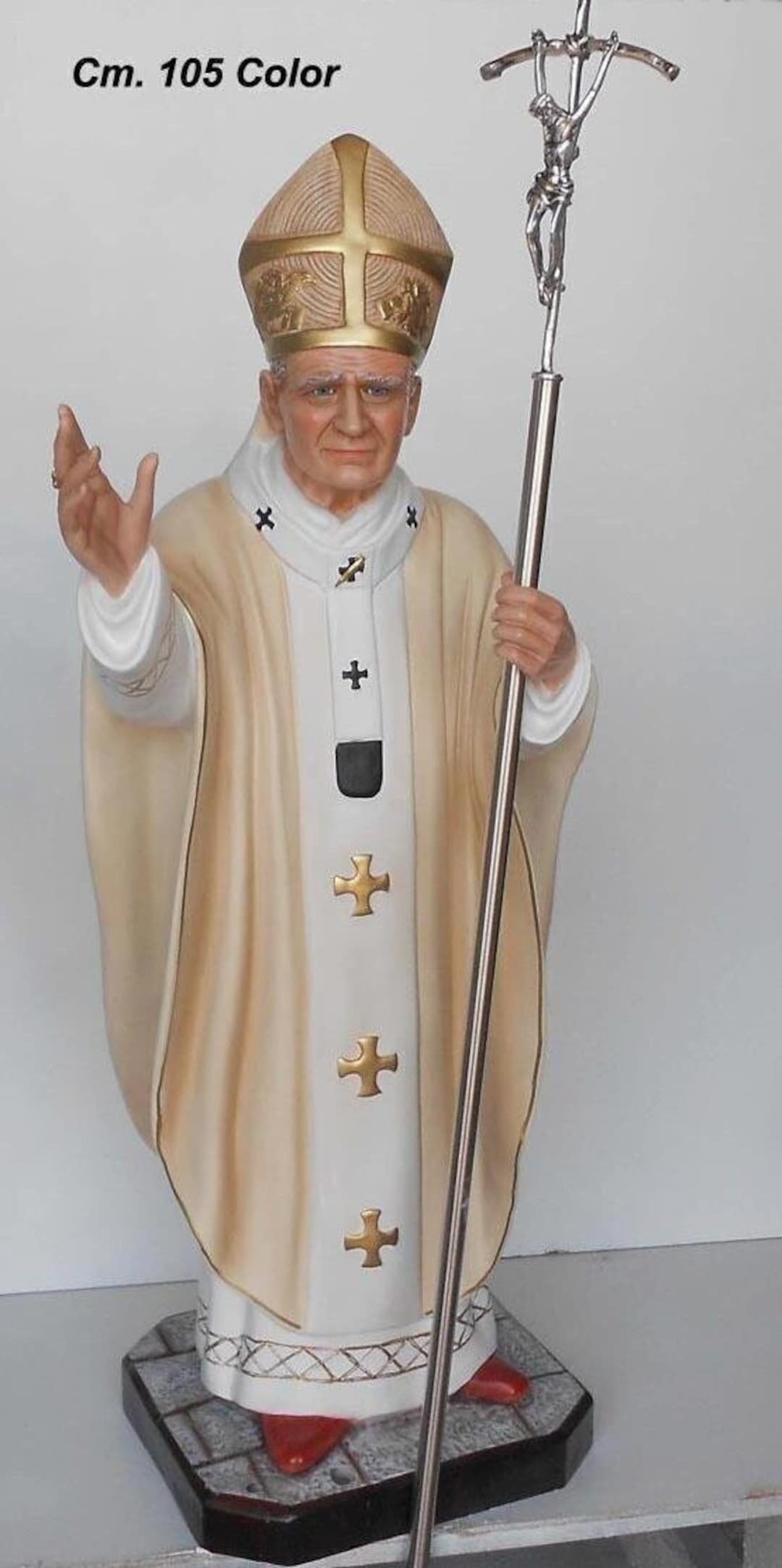 Pope John Paul II Cm. 105 41 Color With Crystal Eyes - Etsy