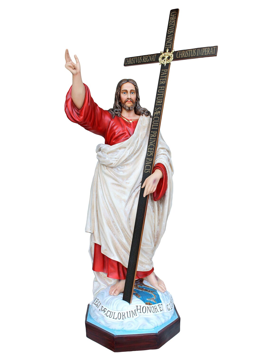 Handcrafted Fiberglass Statue of Jesus the Redemptor Cm. 160 - 63" Full ...