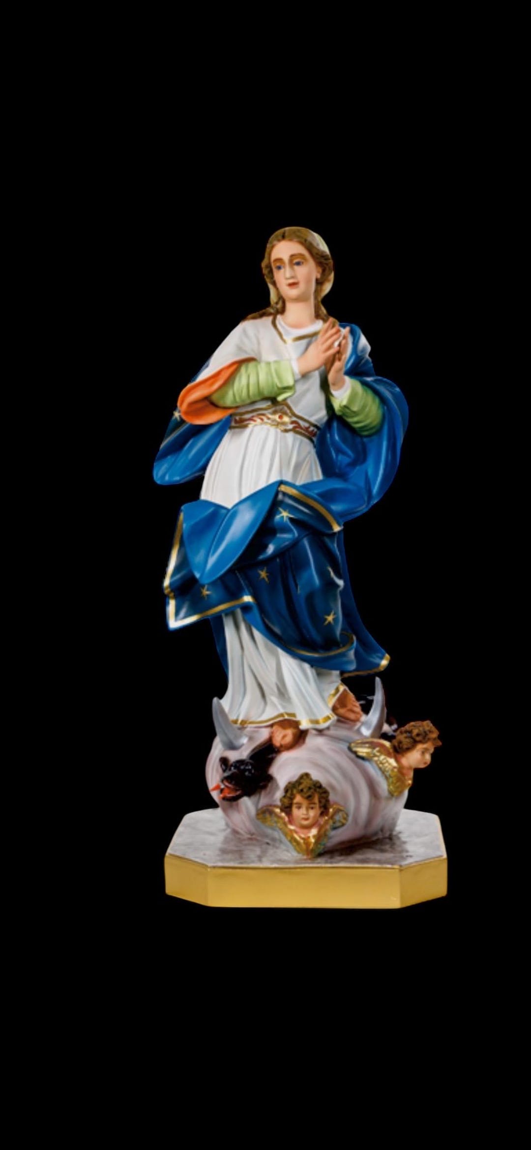 Handcrafted Fiberglass Statue of Immaculate Conception. Cm. 90 - 36 ...