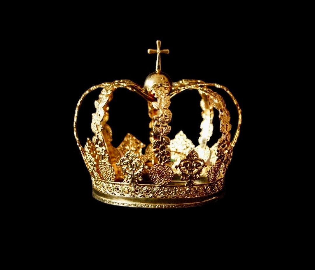 IMPERIAL CROWN Ø Cm. 14 X H Cm. 25 Diameter 5 1/2” and Height 10” Brass ...