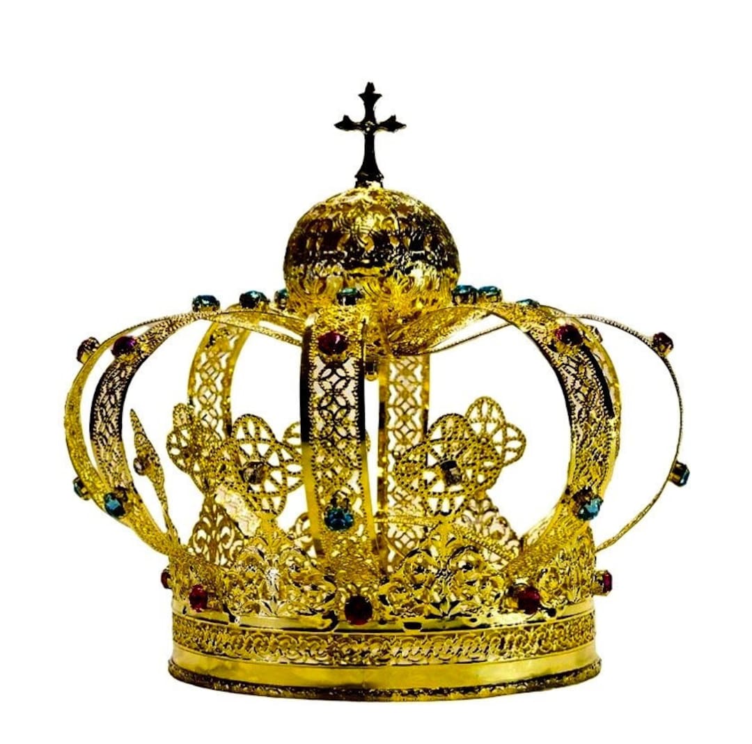Marian Crown in Gold Galvanic Brass Simple Filigree Sizes of Your ...